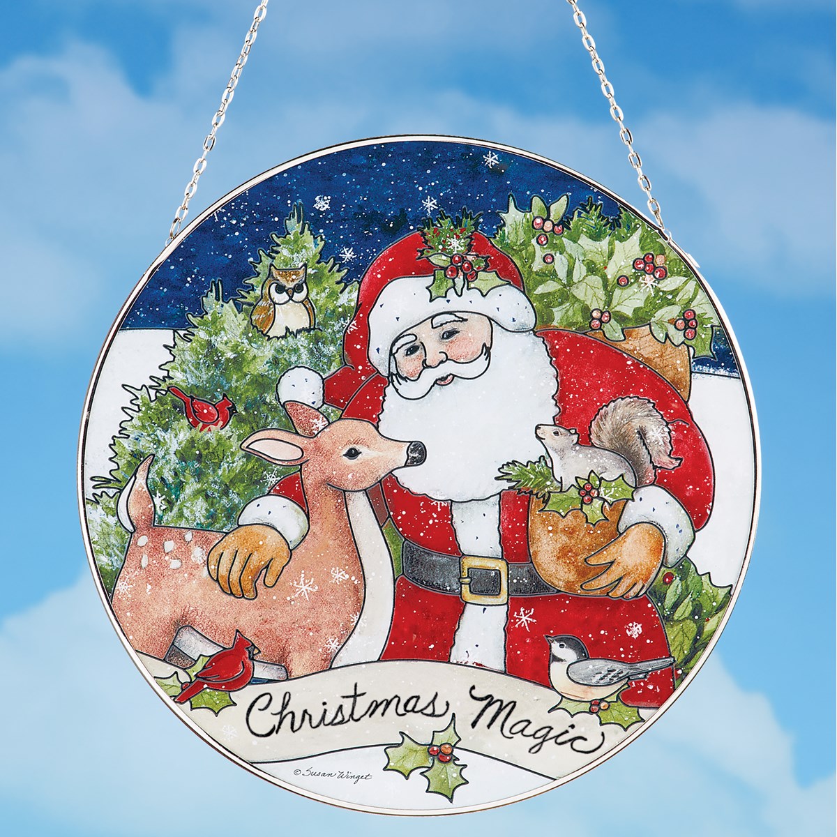 Charming Santa and Friends Christmas Magic Suncatcher | Collections Etc.