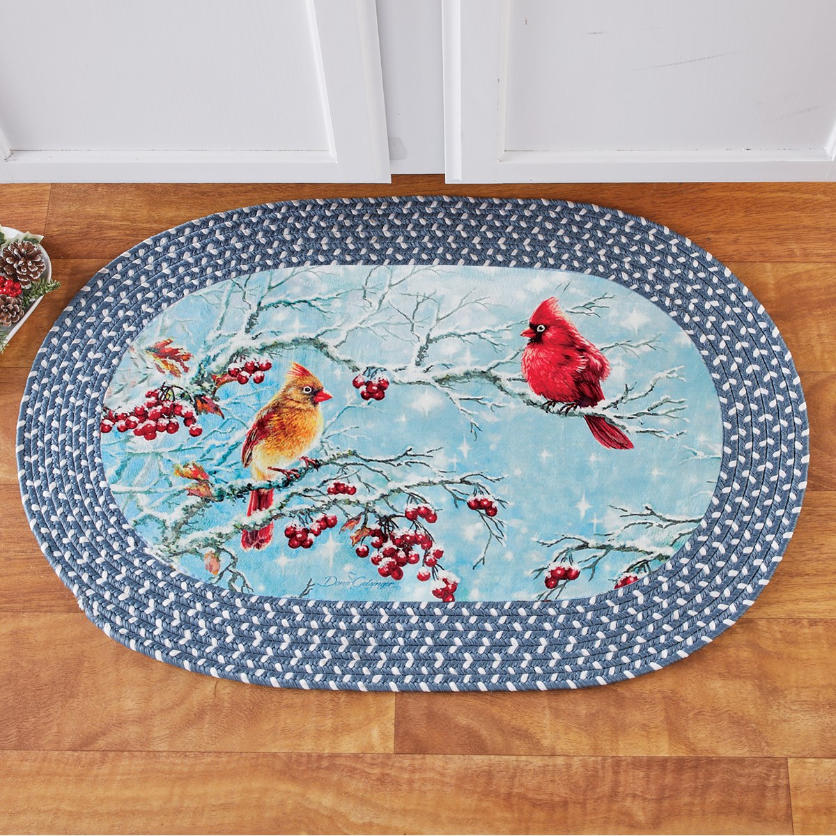 Winter Cardinals Holiday Kitchen Accent Rug | Collections Etc.
