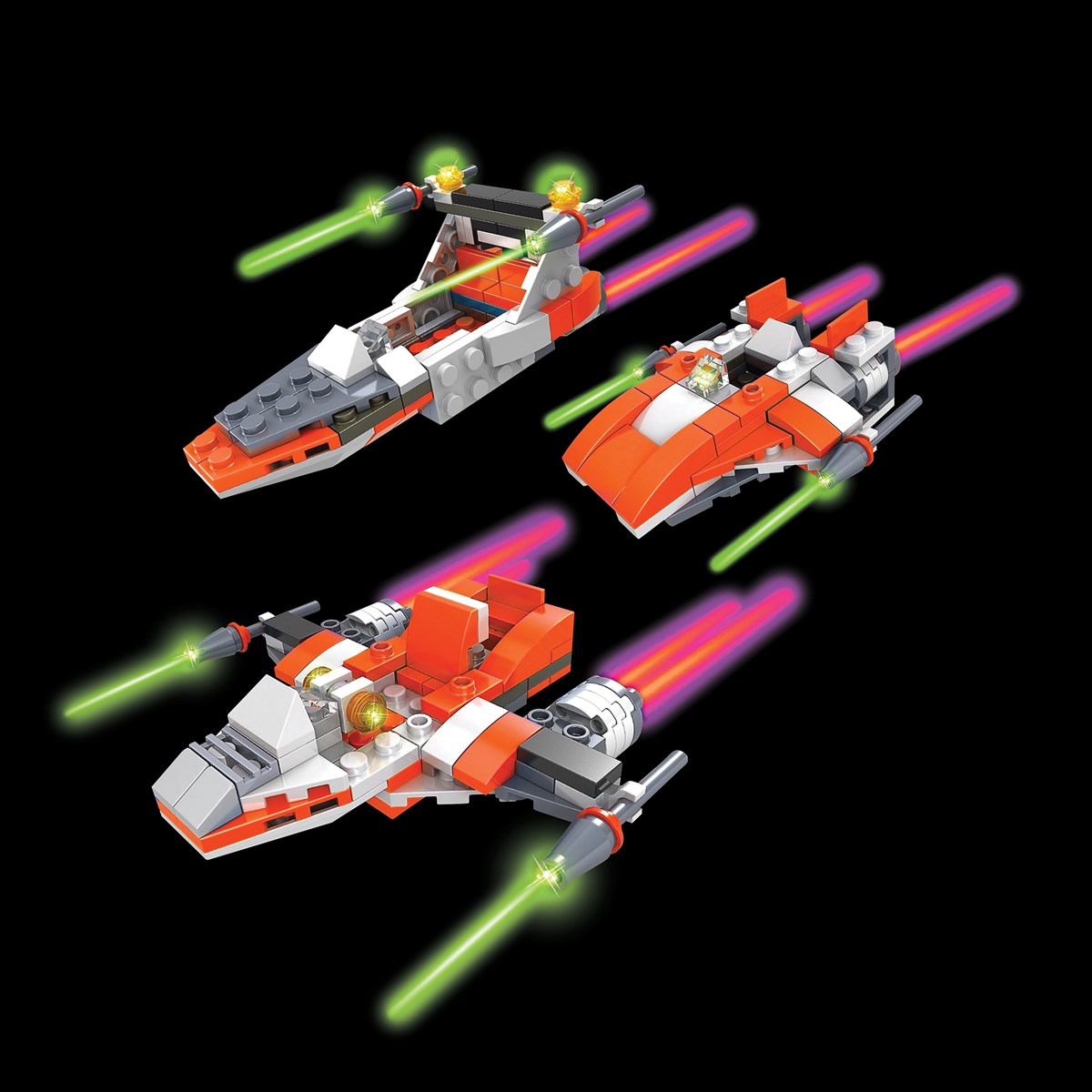 3-in-1 Galaxy Fleet Brick Set, 108-Pieces | Collections Etc.