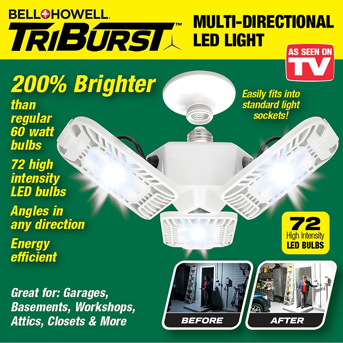 Tribust 2,000 Lumens Multi-Directional LED Light | Collections Etc.