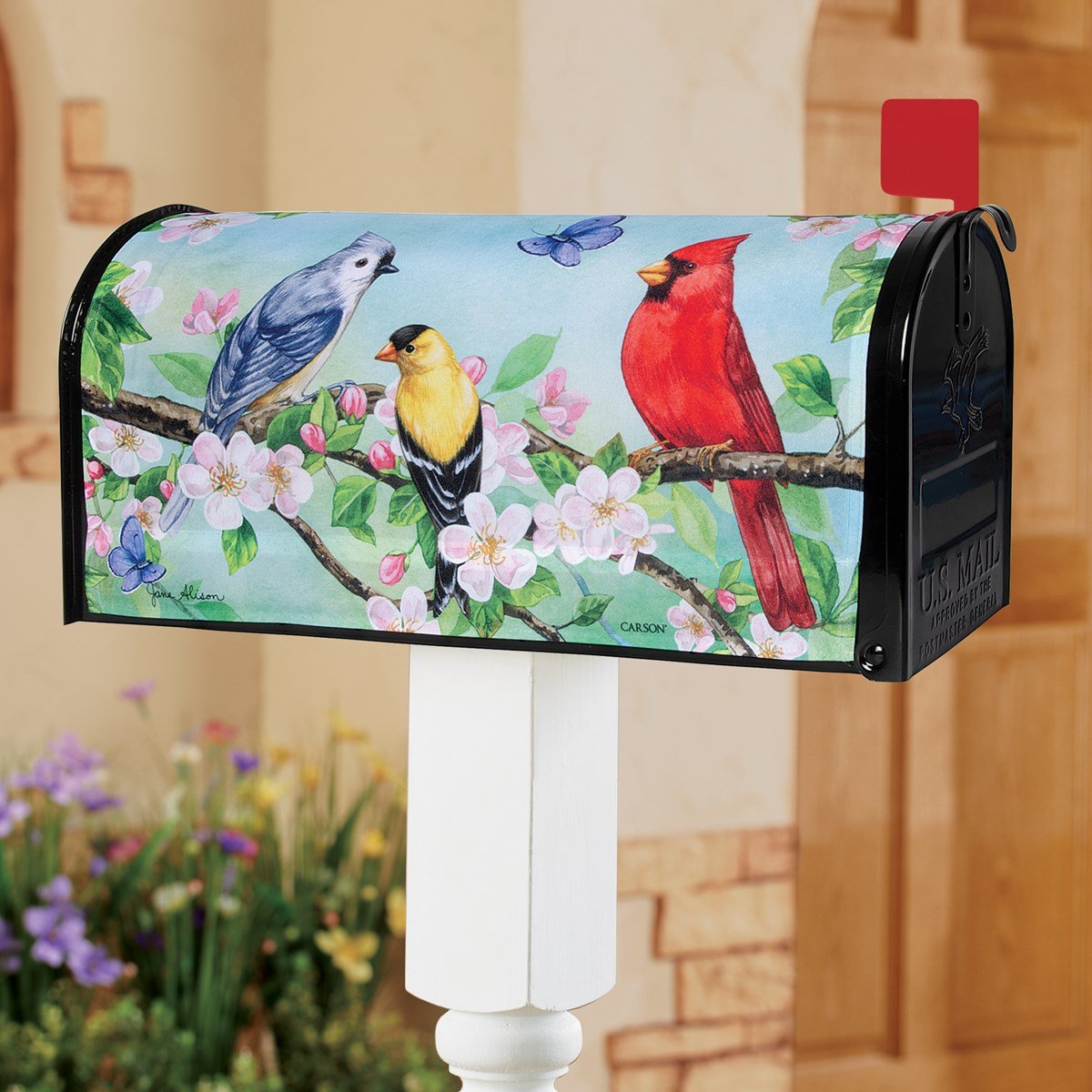 Magnetic Floral Garden Birds Mailbox Cover Collections Etc