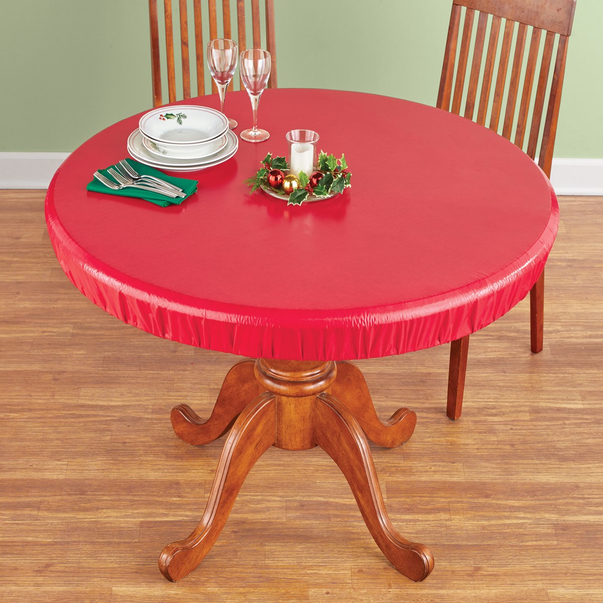 Versatile Red Stretch-to-Fit Table Cover | Collections Etc.