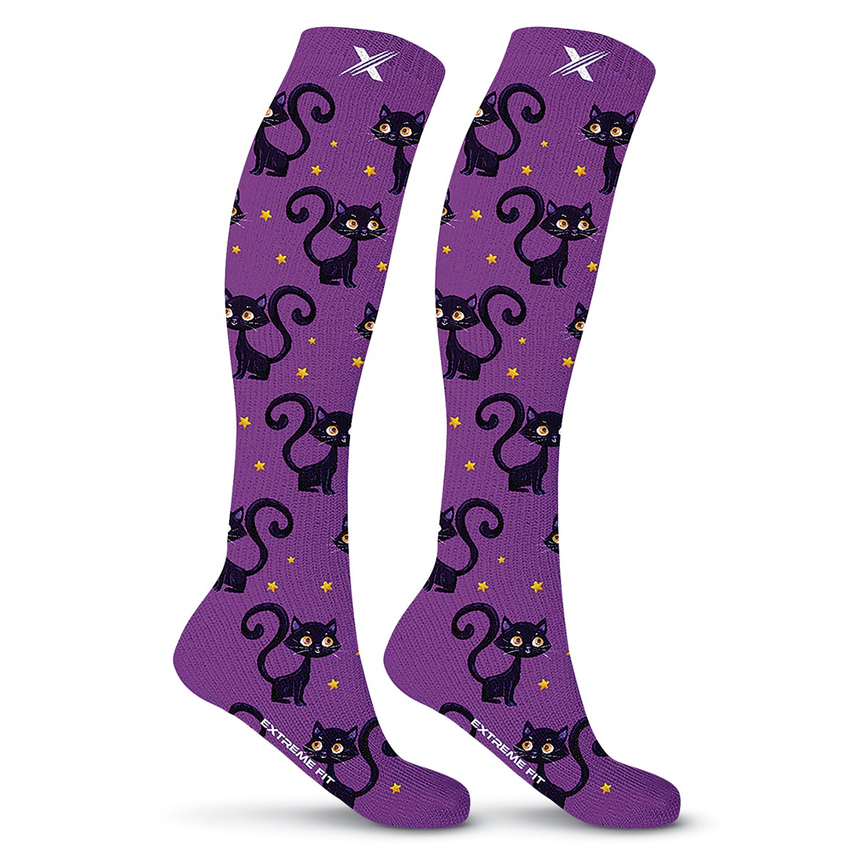 Halloween Knee-High Compression Cat Socks | Collections Etc.