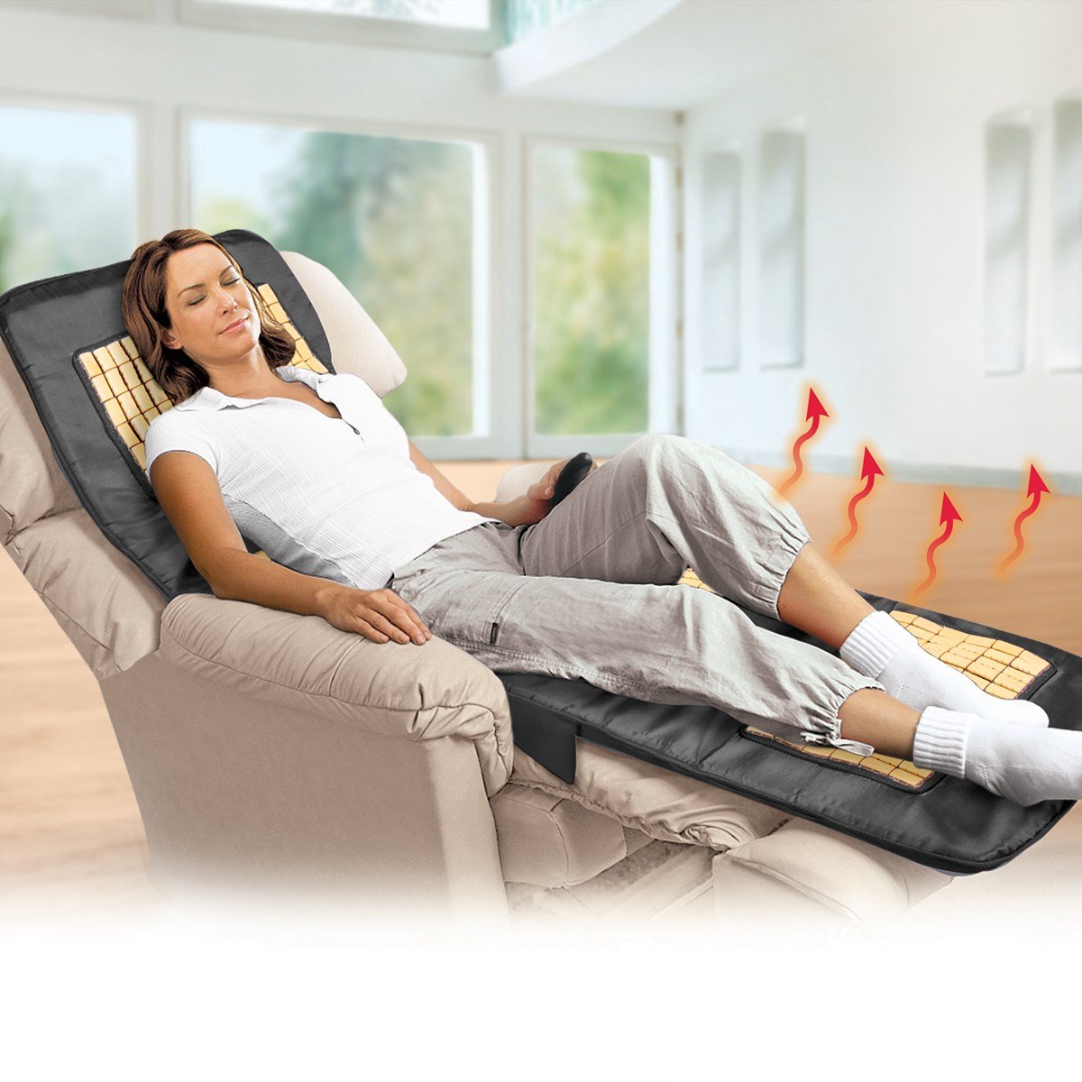 Flexible Bamboo Cushioned Full Body Massage Mat With Heat Collections Etc