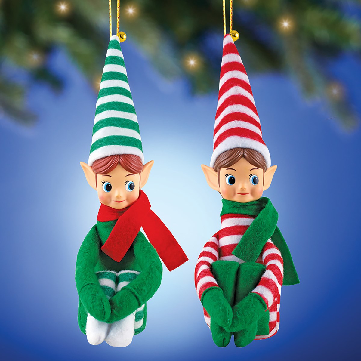 Christmas Elf Holiday Ornament with Poseable Legs | Collections Etc.