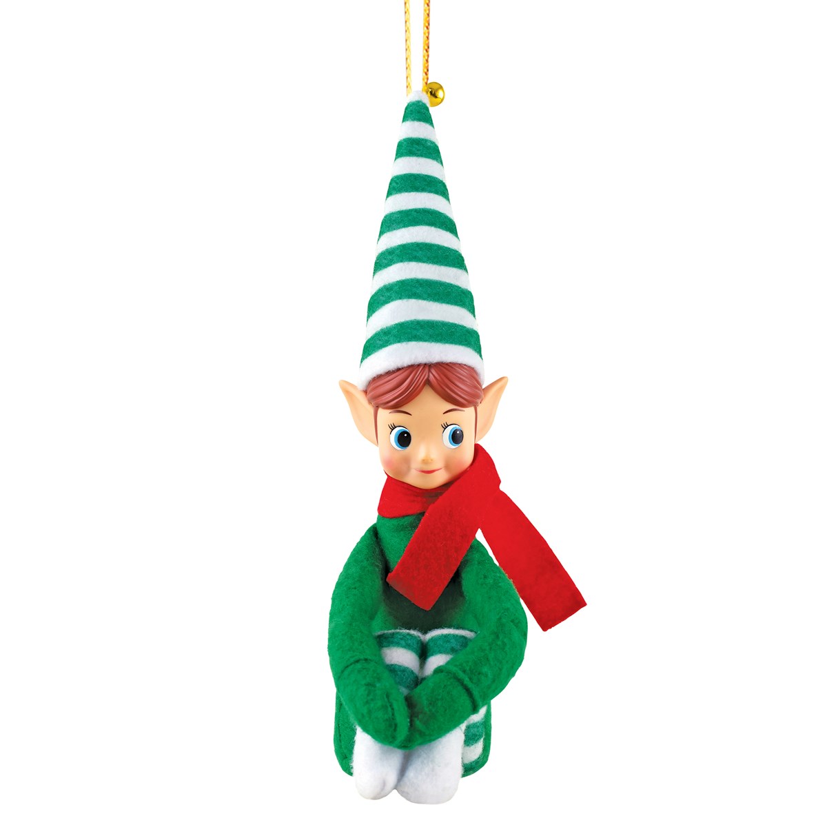 Christmas Elf Holiday Ornament with Poseable Legs | Collections Etc.