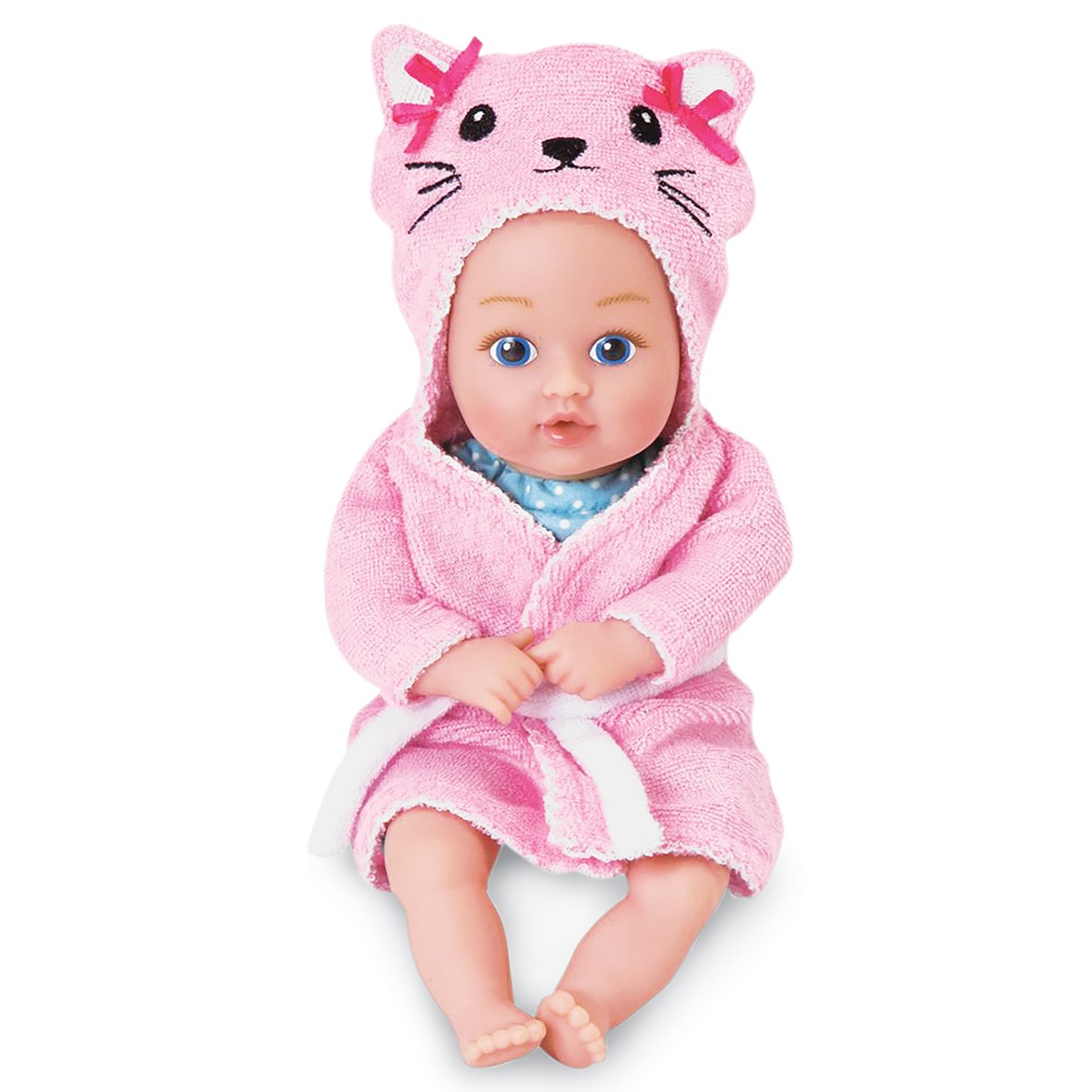 Bath Time Baby Tots Doll in Kitty Bathrobe | Collections Etc.