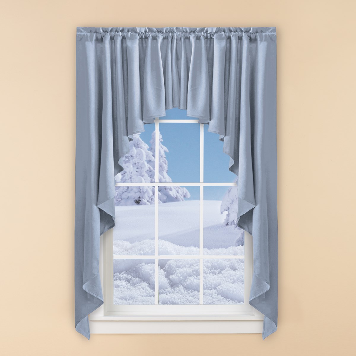 Glasgow Solid Color Elegant Swag Window Curtain | Collections Etc.