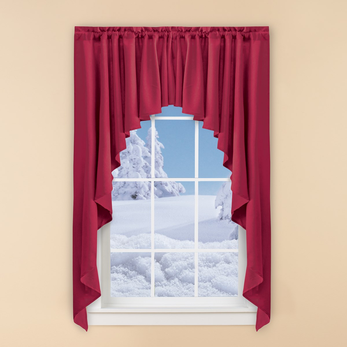 Glasgow Solid Color Elegant Swag Window Curtain | Collections Etc.