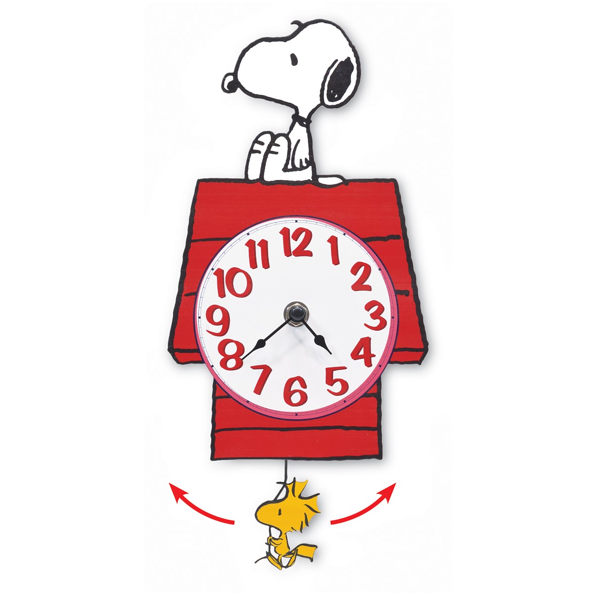 Easy-to-Read PEANUTS Snoopy Pendulum Clock | Collections Etc.