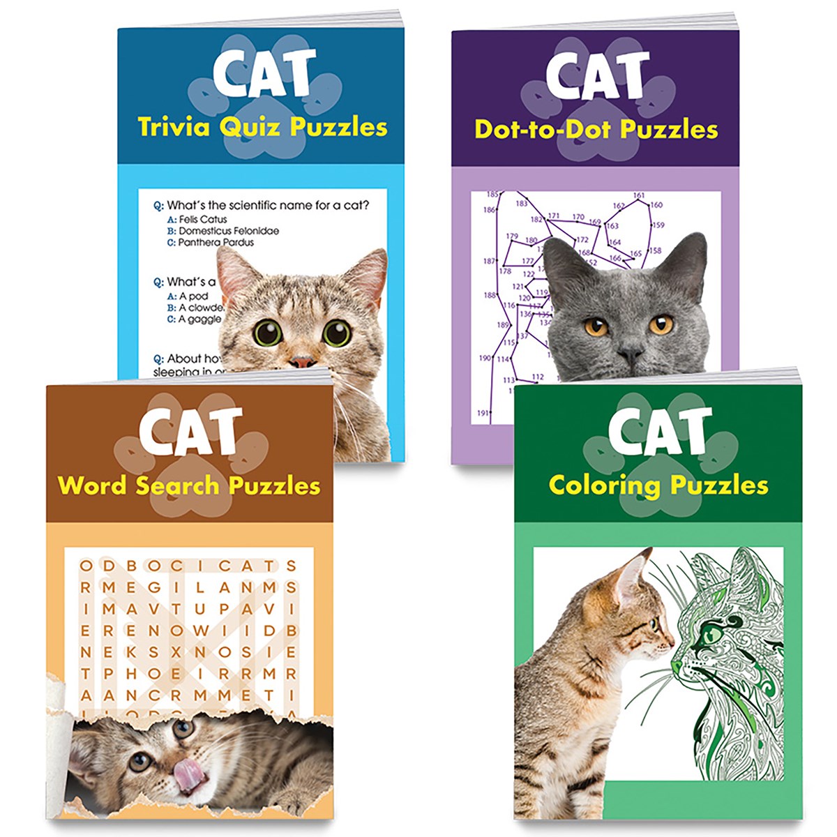 32 Page Cat Puzzle Books - Set of 4 | Collections Etc.