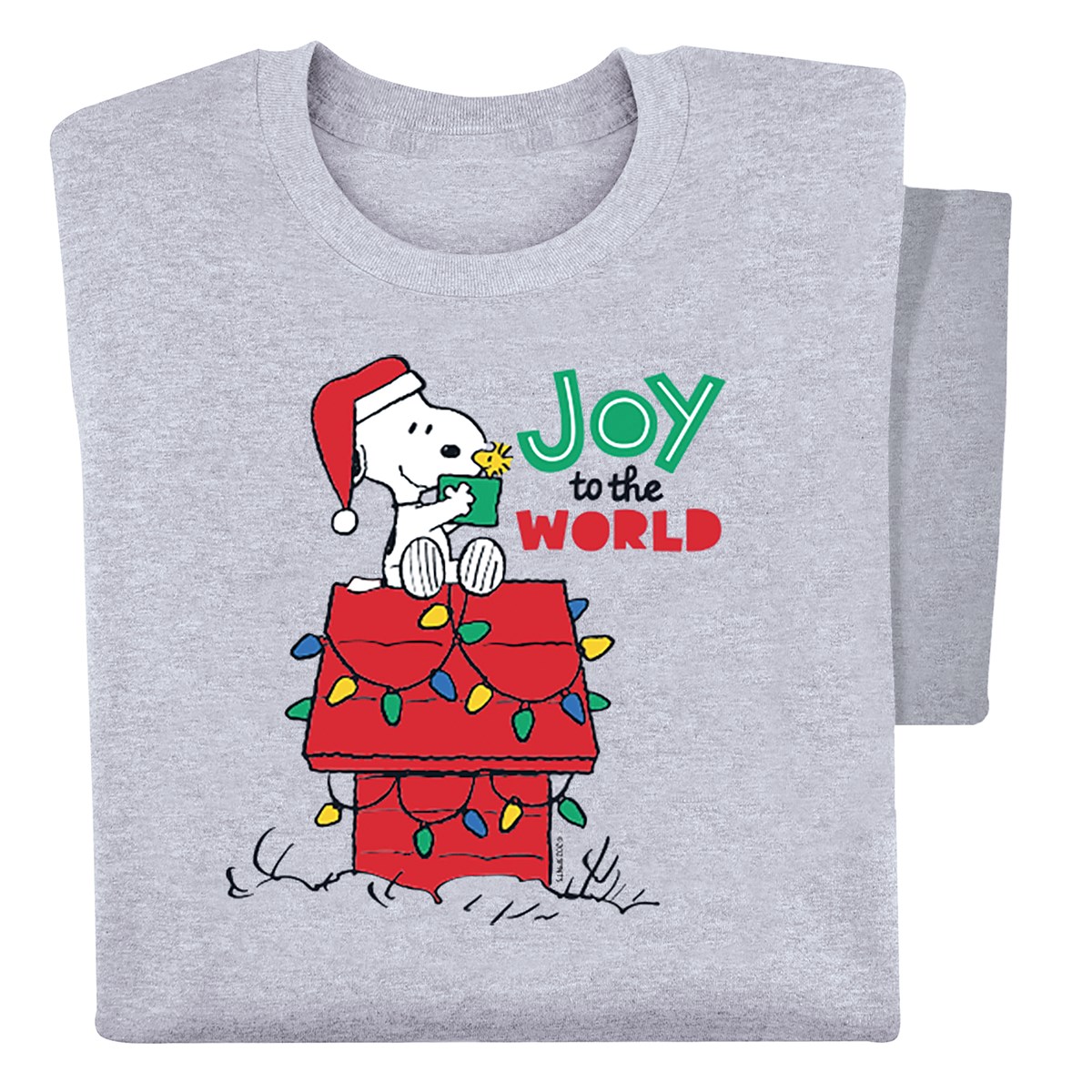 Snoopy Joy to the World Festive Short Sleeve Graphic T-Shirt ...