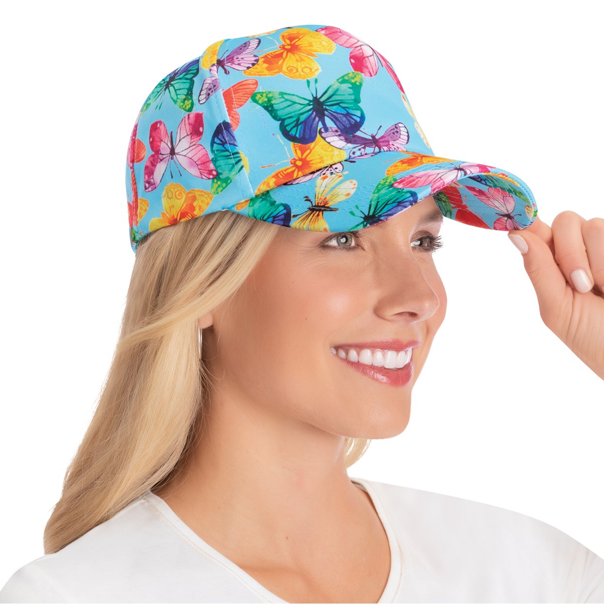 Vibrant Fun Butterfly Colorful Print Baseball Cap | Collections Etc.