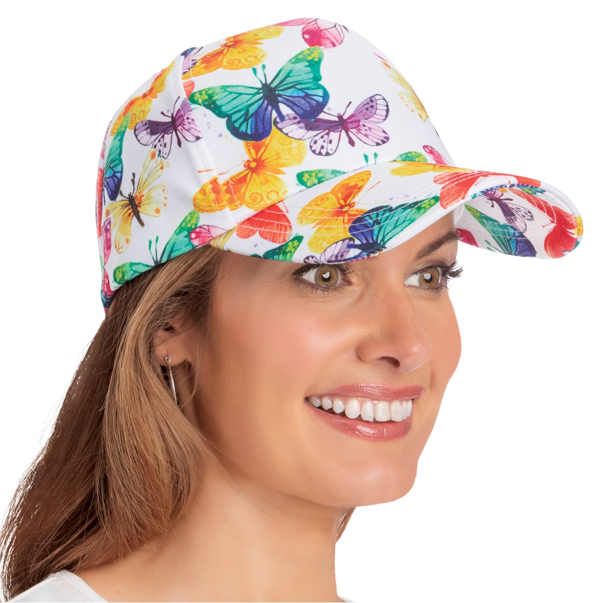 Vibrant Fun Butterfly Colorful Print Baseball Cap | Collections Etc.