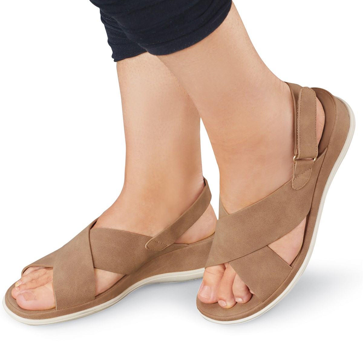Comfortable Cross-Over Adjustable Sandals | Collections Etc.