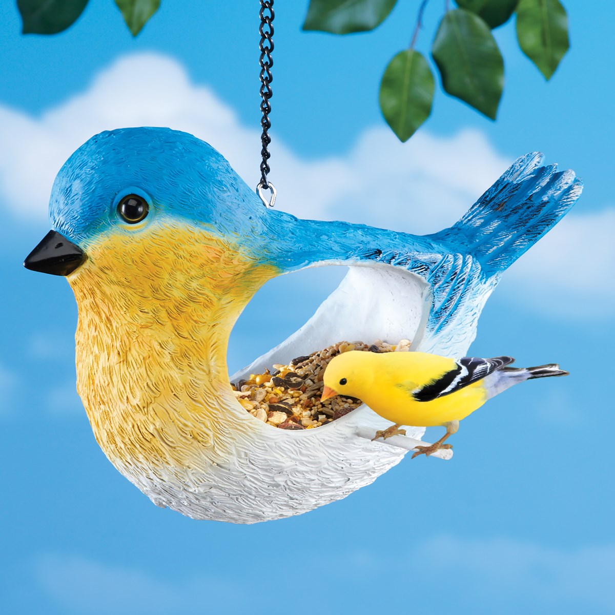Delightful Hand-Painted Fly Thru Bird-Shaped Birdfeeder | Collections Etc.
