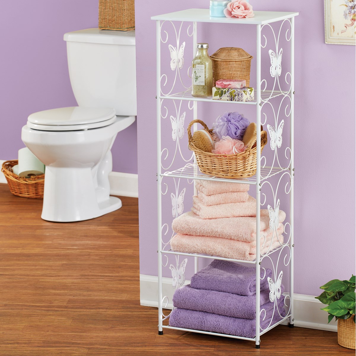 5-Tier Butterfly Scroll Wire Metal Shelf | Collections Etc.