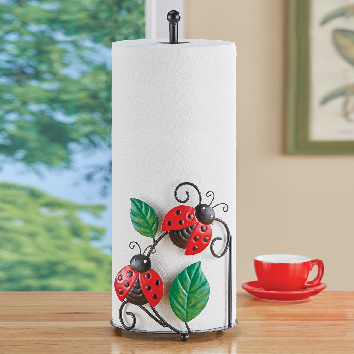 Decorative Metal Ladybug Kitchen Paper Towel Holder | Collections Etc.