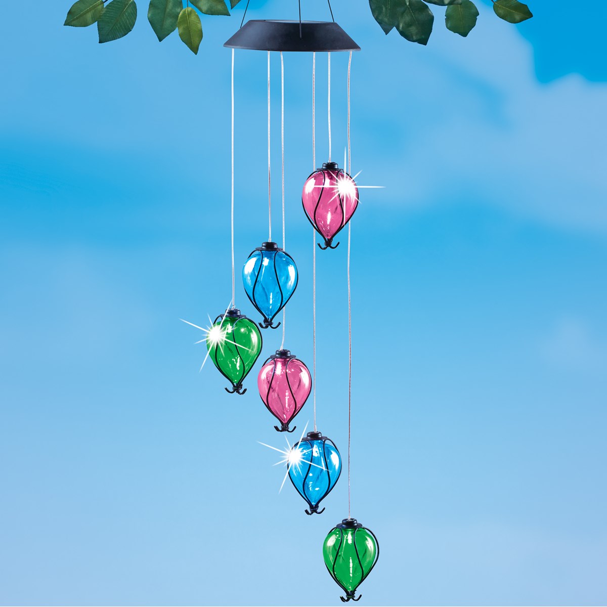 Solar Powered Hot Air Balloon Colorful Garden Mobile | Collections Etc.
