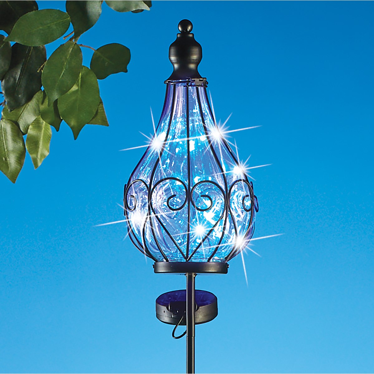 Elegant Scrolled Design Solar Powered Garden Stake | Collections Etc.