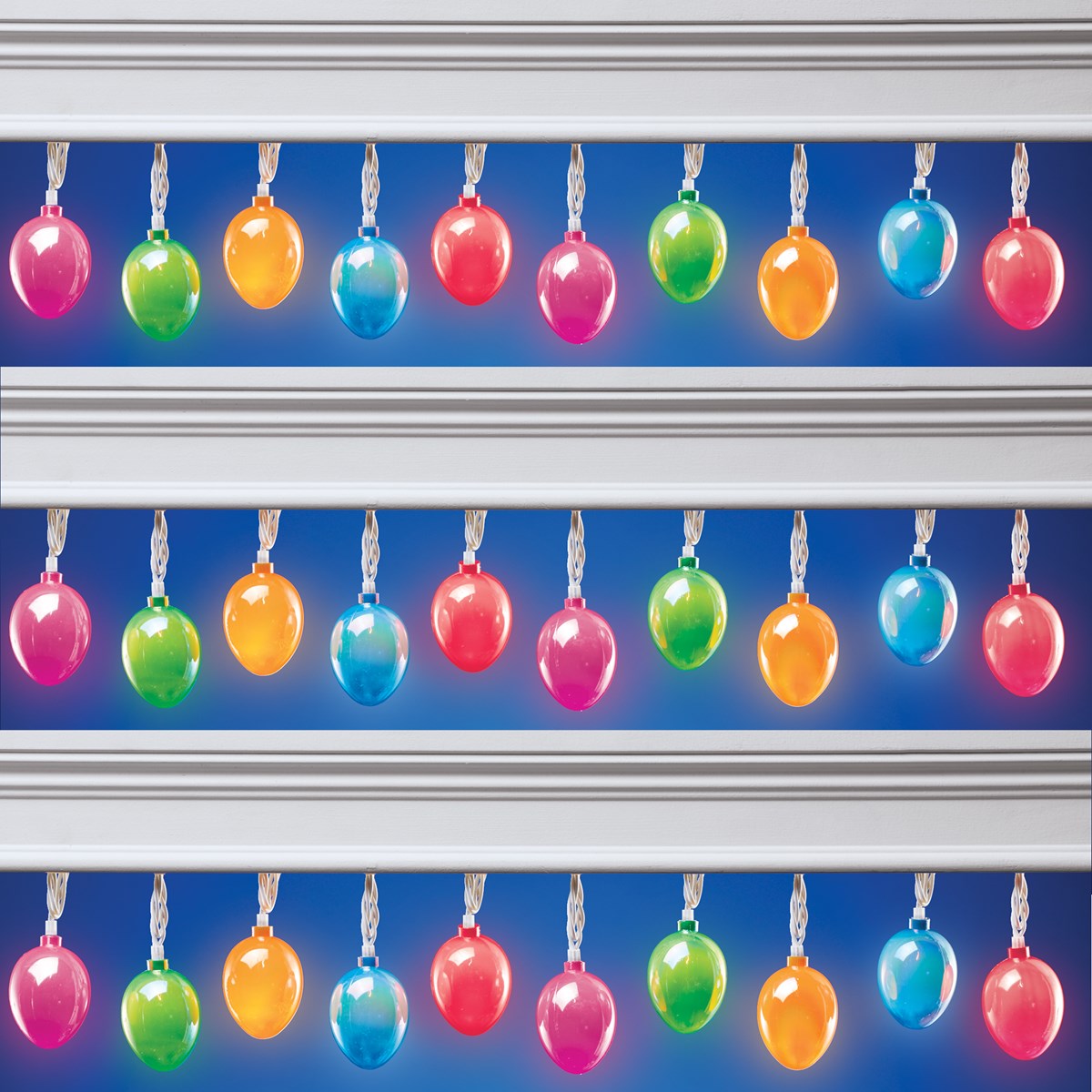 10 LED Lighted Vibrant Iridescent Egg String Lights | Collections Etc.