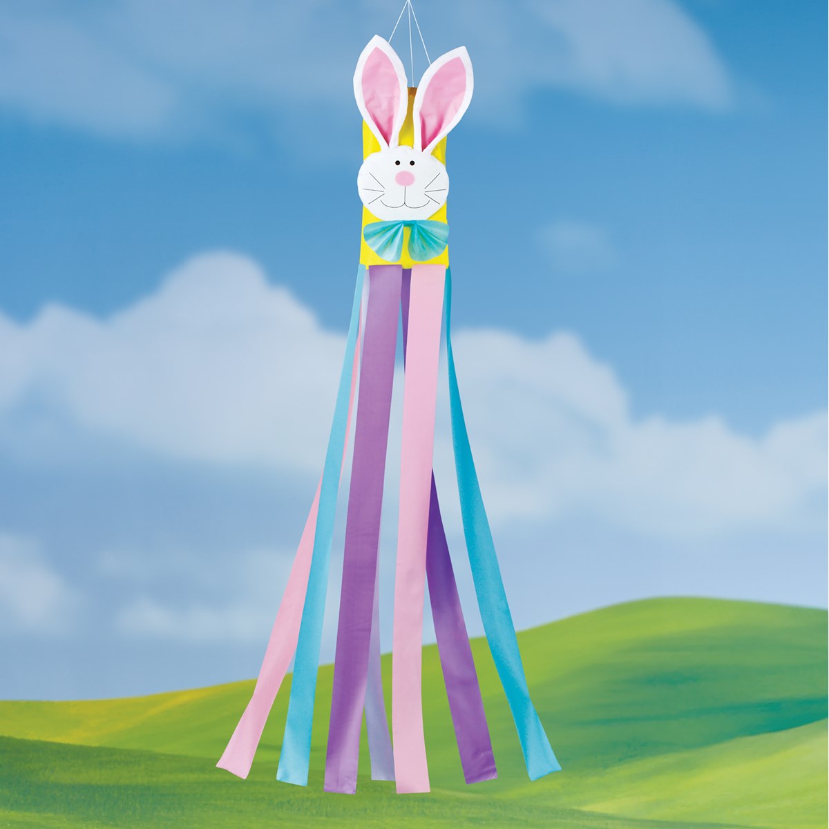 Easter Bunny Pastel Colored Streamer Windsock | Collections Etc.
