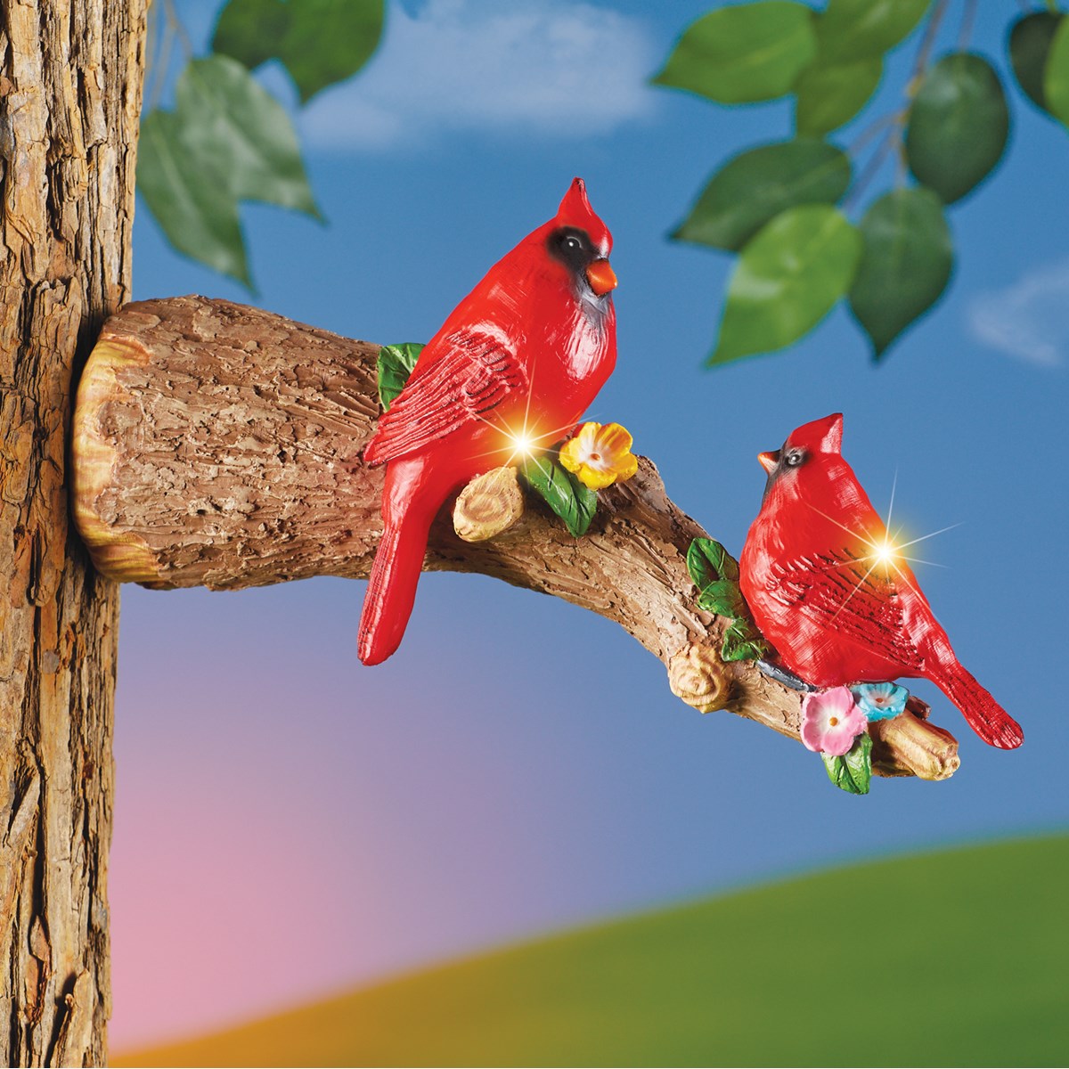 Solar Powered Cardinals on Branch Tree Hanger | Collections Etc.