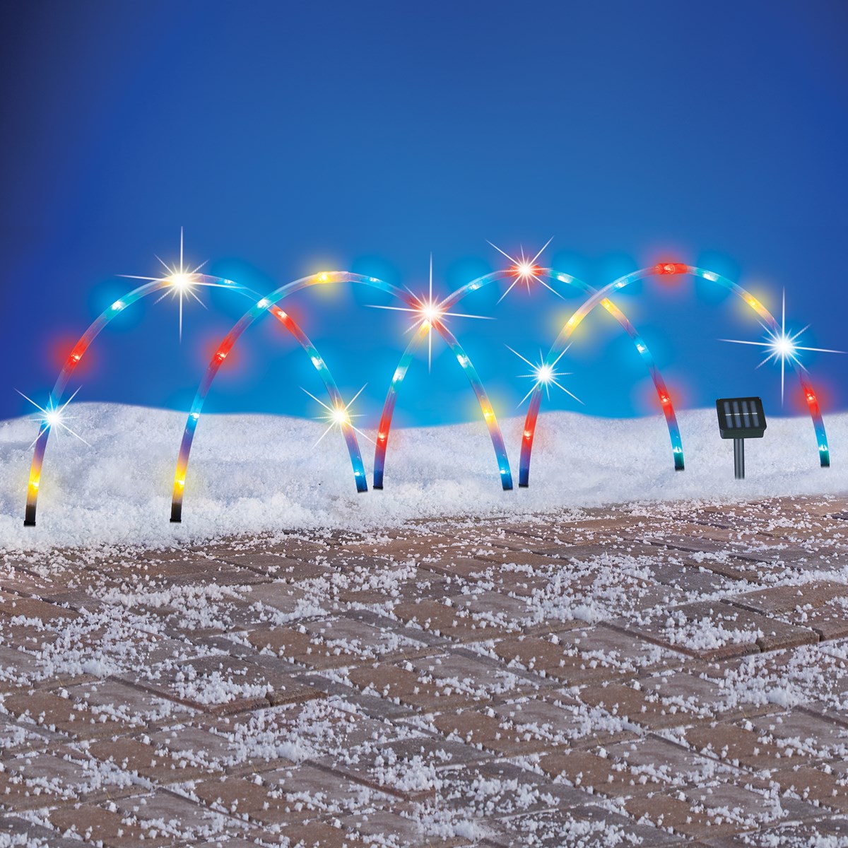 Set of 4 Solar LED Arches Pathway Lights with 8 Modes | Collections Etc.