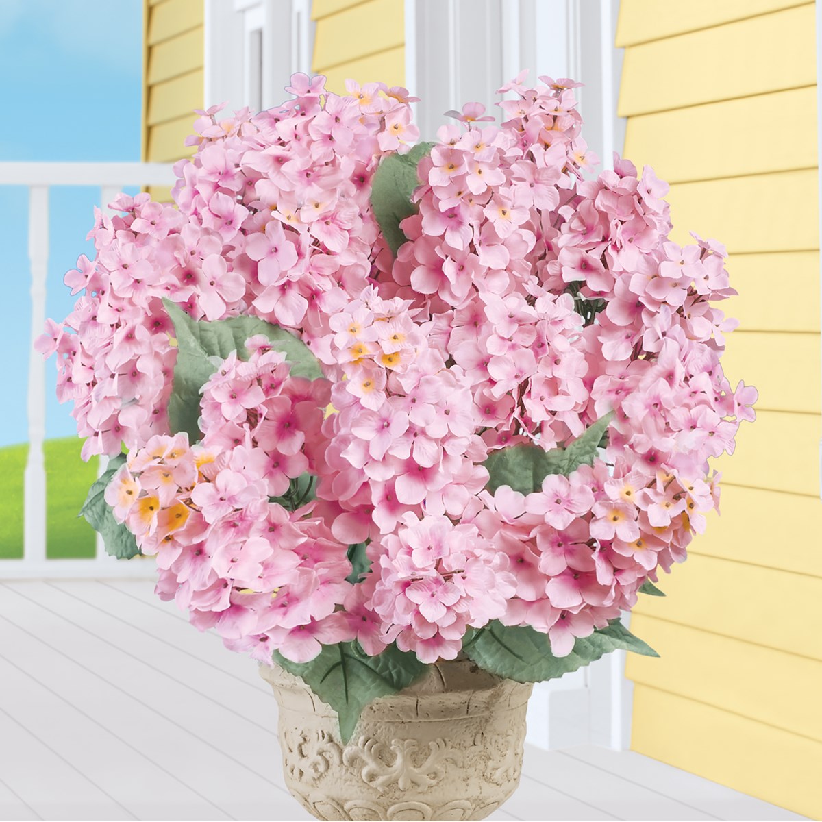 Cone Hydrangea Artificial Floral Bush Picks, Set of 3 | Collections Etc.