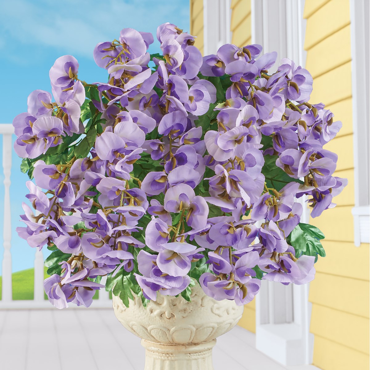 Artificial Sweet Pea Bushes - Set of 3 | Collections Etc.