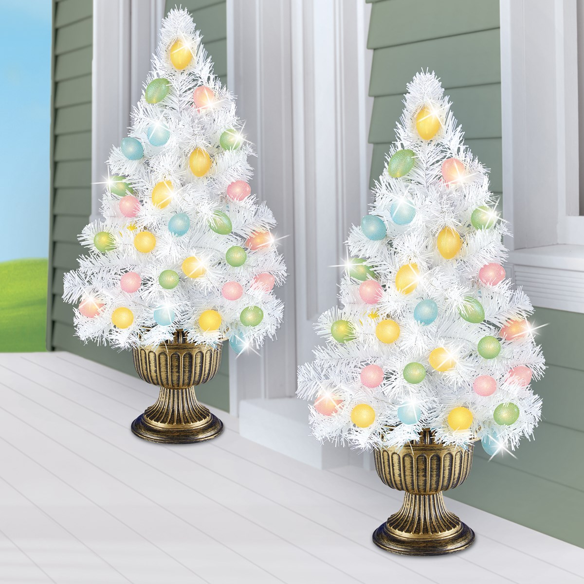 LED Lighted Easter Egg Tree Outdoor Stake Decoration | Collections Etc.