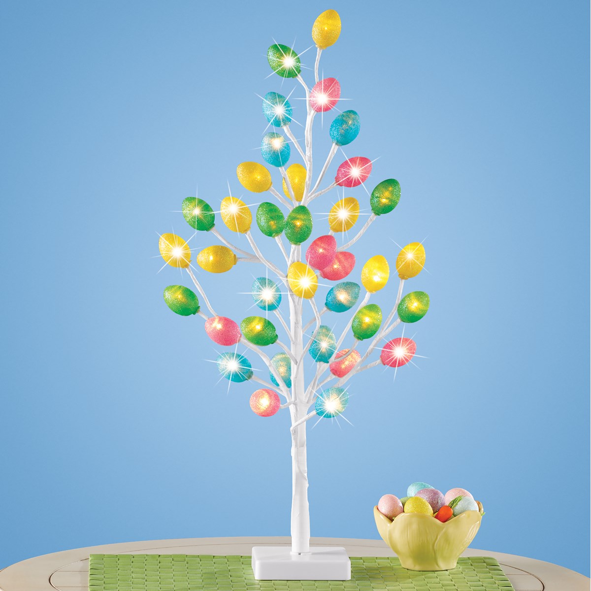 LED Lighted Easter Egg Tabletop Tree Decoration | Collections Etc.
