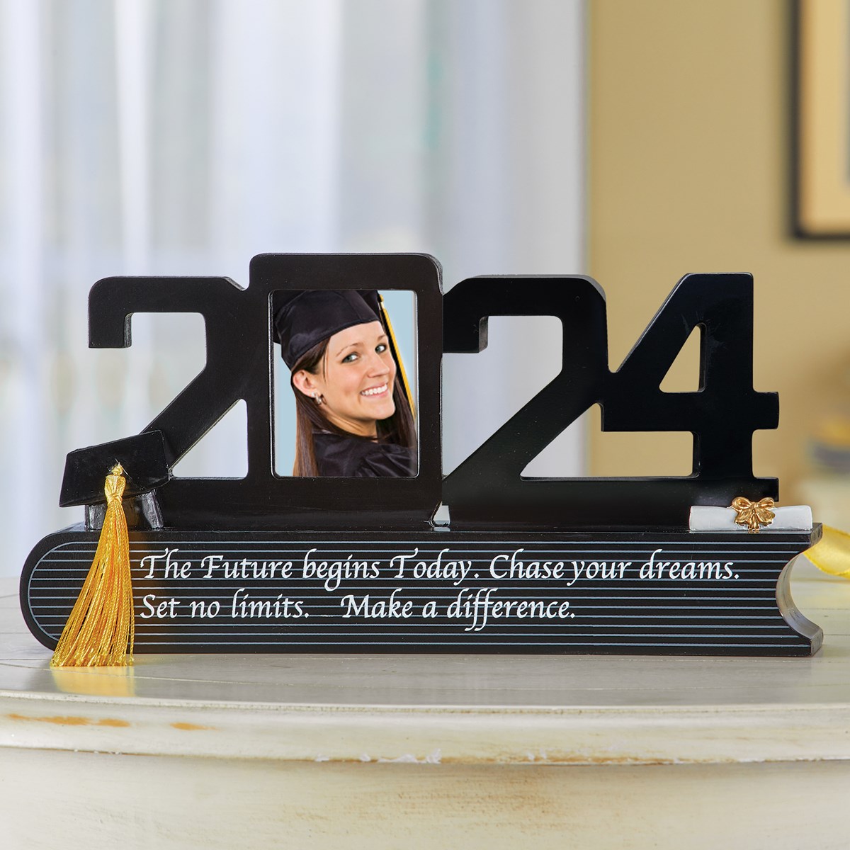 Black 2024 Graduation Wooden Keepsake Frame | Collections Etc.