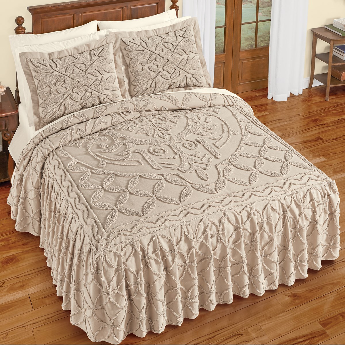 Textured Royal Medallion Chenille Bedspread | Collections Etc.