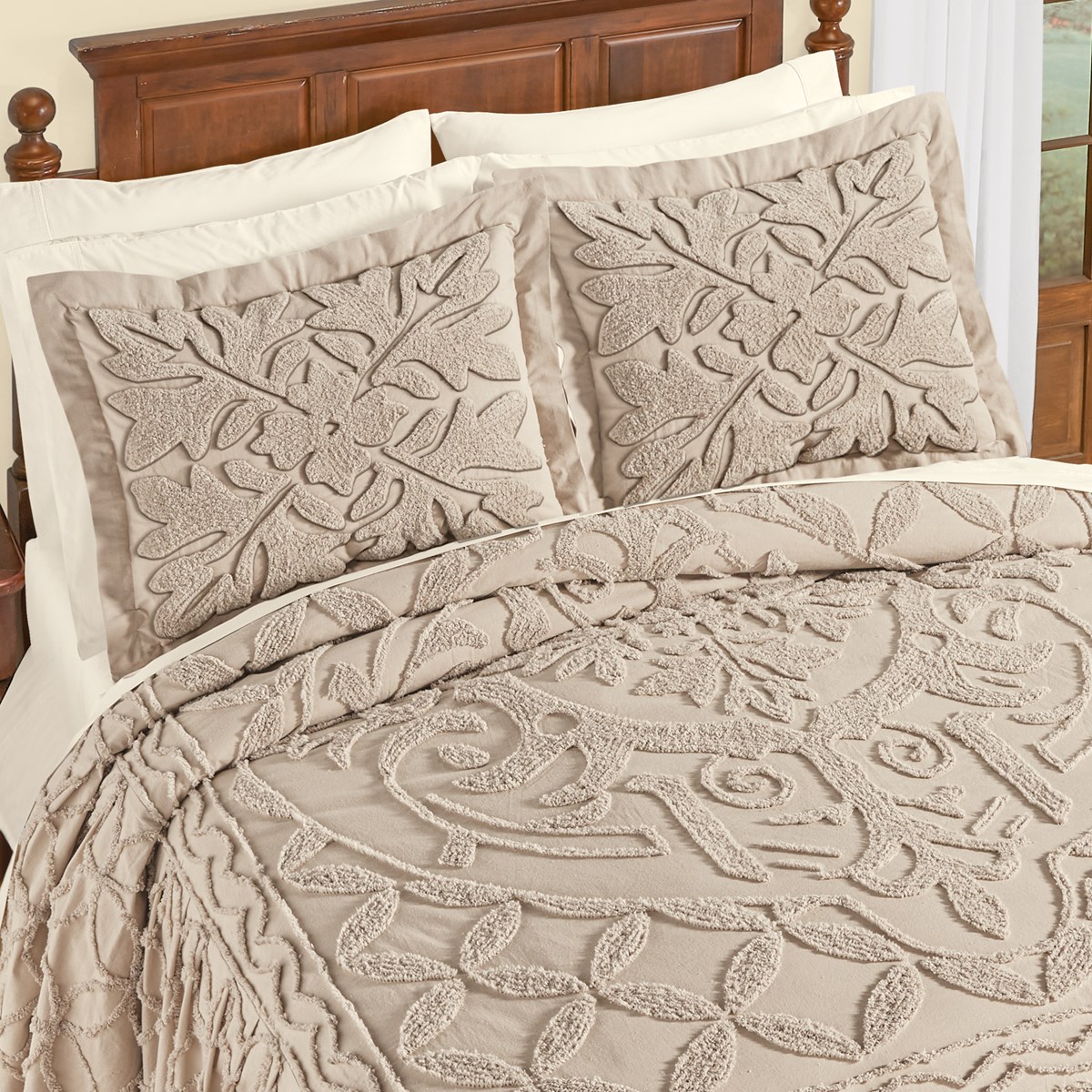 Textured Royal Medallion Chenille Pillow Sham | Collections Etc.