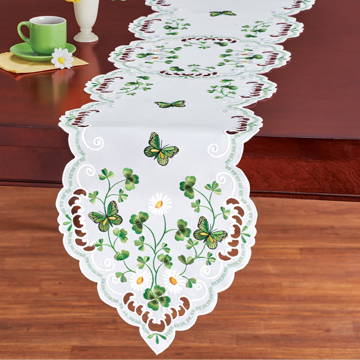 Festive Clover Butterfly Cut-Out Table Linens | Collections Etc.