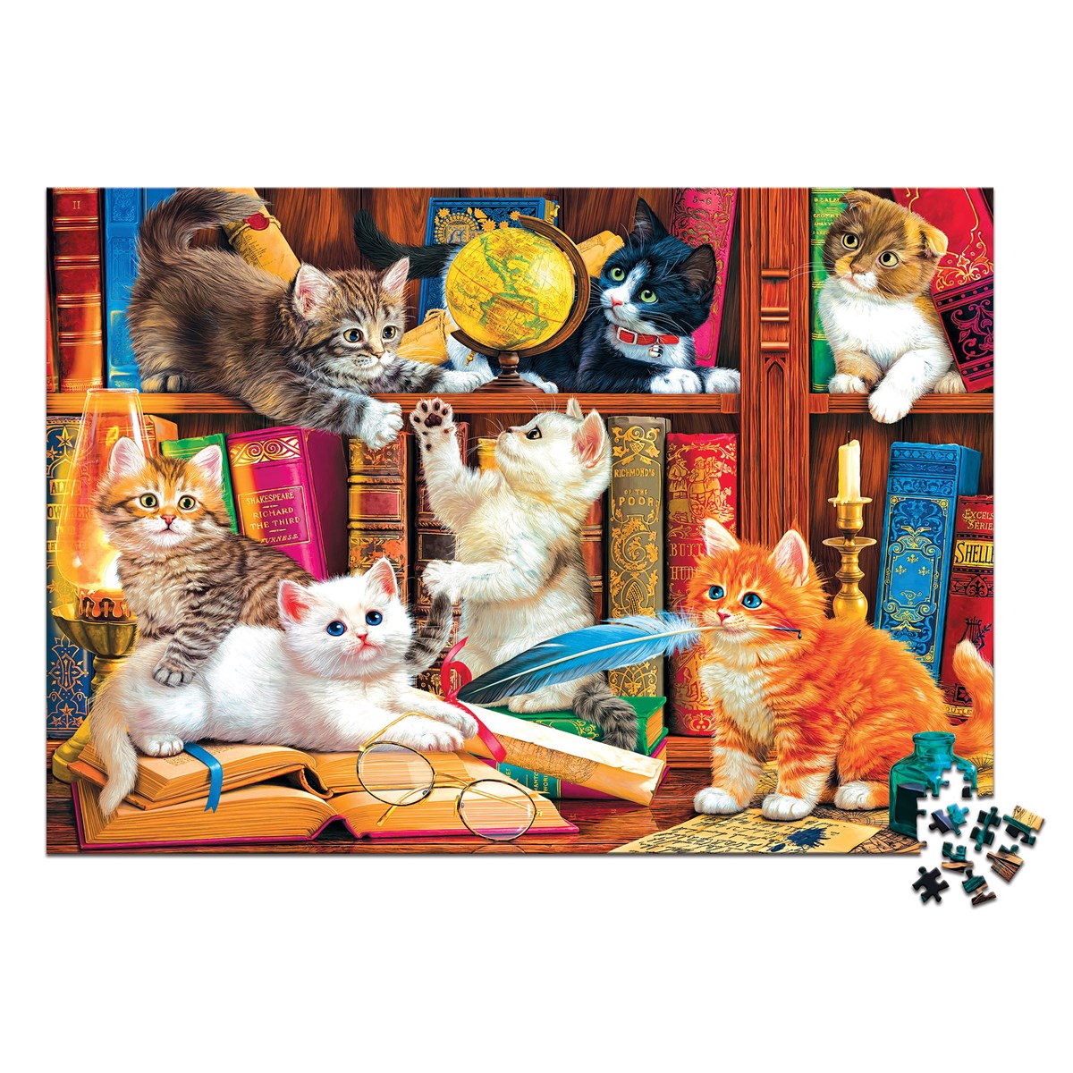 Library Mischief 750-Piece Cat Puzzle | Collections Etc.