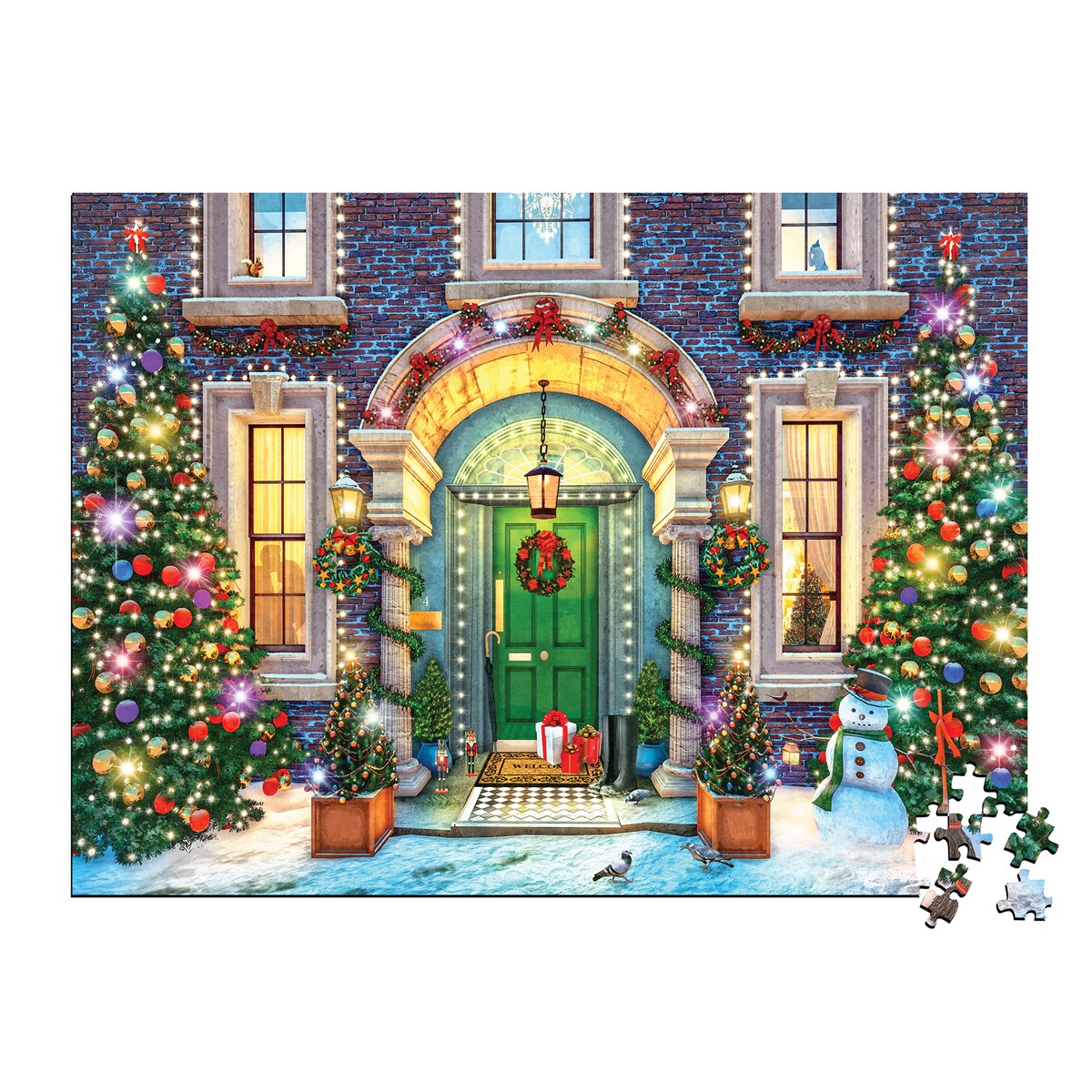 Colorful Christmas LED Light-Up 500-Piece Puzzle | Collections Etc.