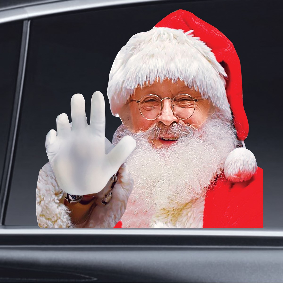 Reusable Waving Santa Car Window Vinyl Decal Collections Etc