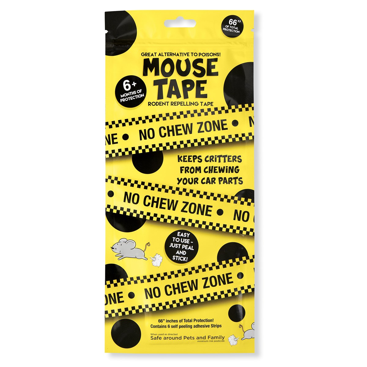 Mouse Tape Rodent Repelling Strips - Includes 6 Strips | Collections Etc.