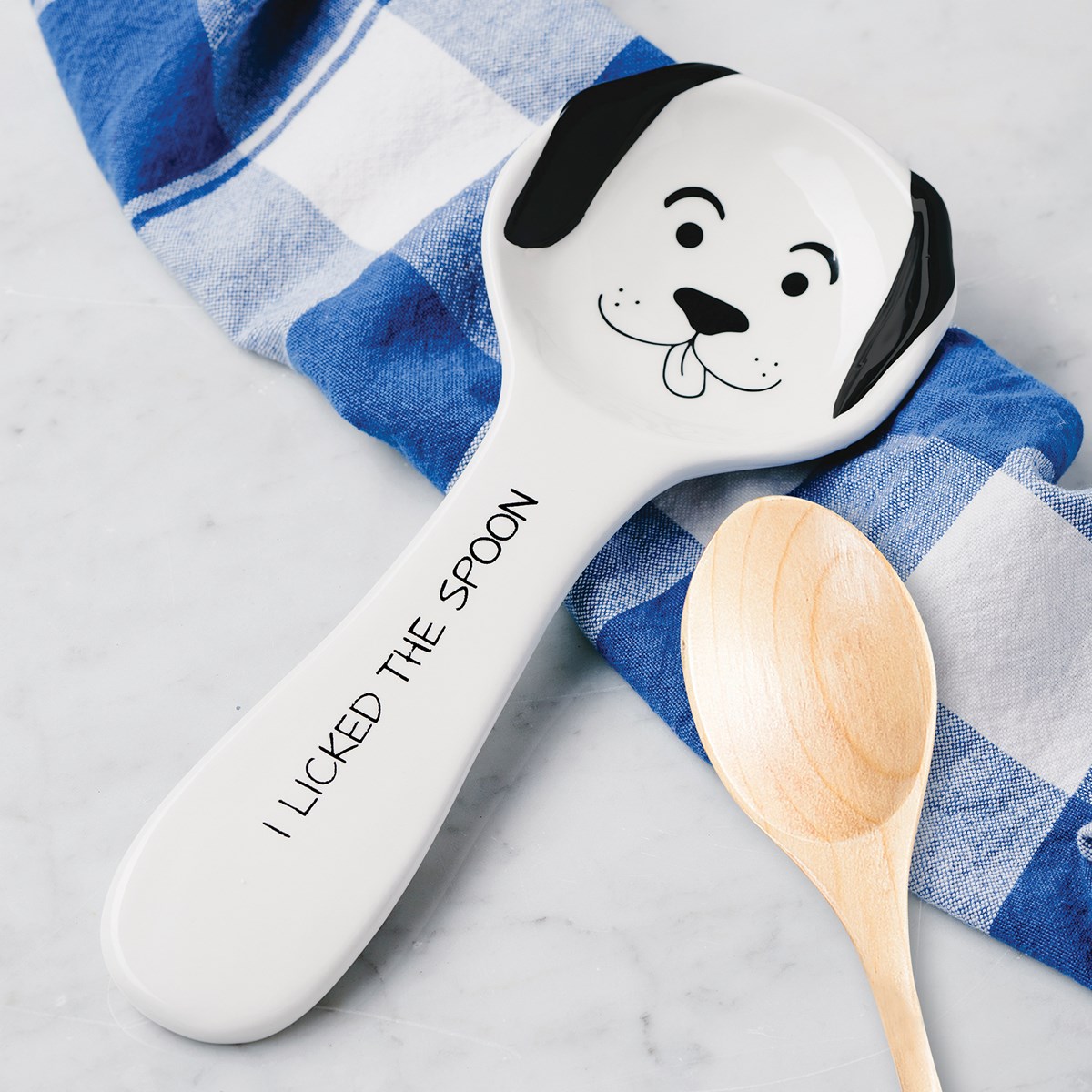 Hand-Painted Dog Licked the Spoon Spoonrest | Collections Etc.
