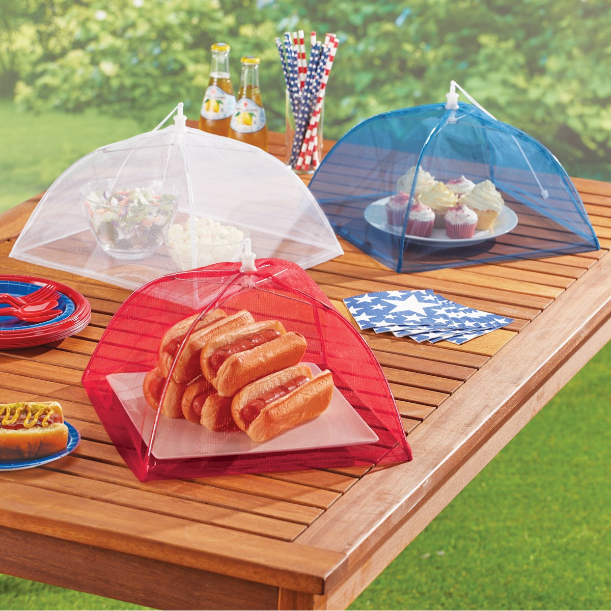 3-Piece Foldable Mesh Food Covers Set | Collections Etc.