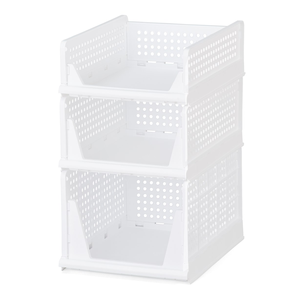 3-Piece Stackable Different Sized Storage Bins Set | Collections Etc.