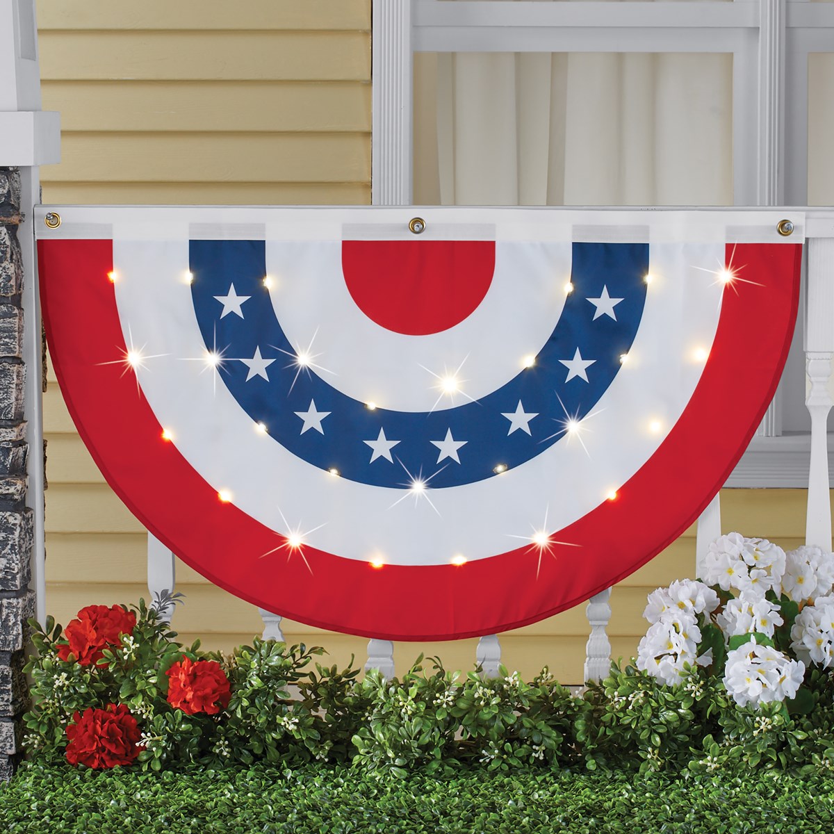 LED Lighted Patriotic Americana Rail Bunting | Collections Etc.