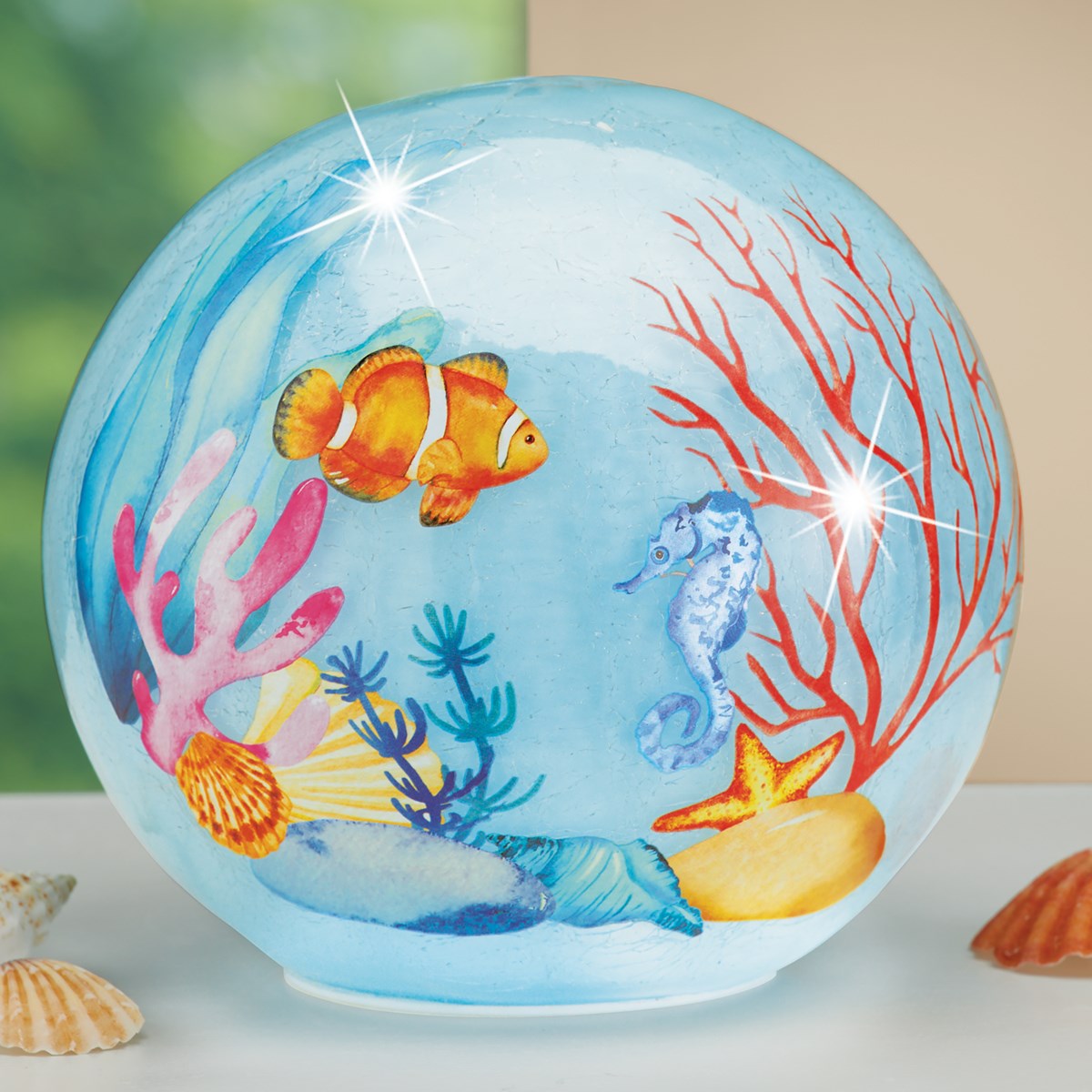 Unique Aquatic Lighted Glass Ball Decoration | Collections Etc.