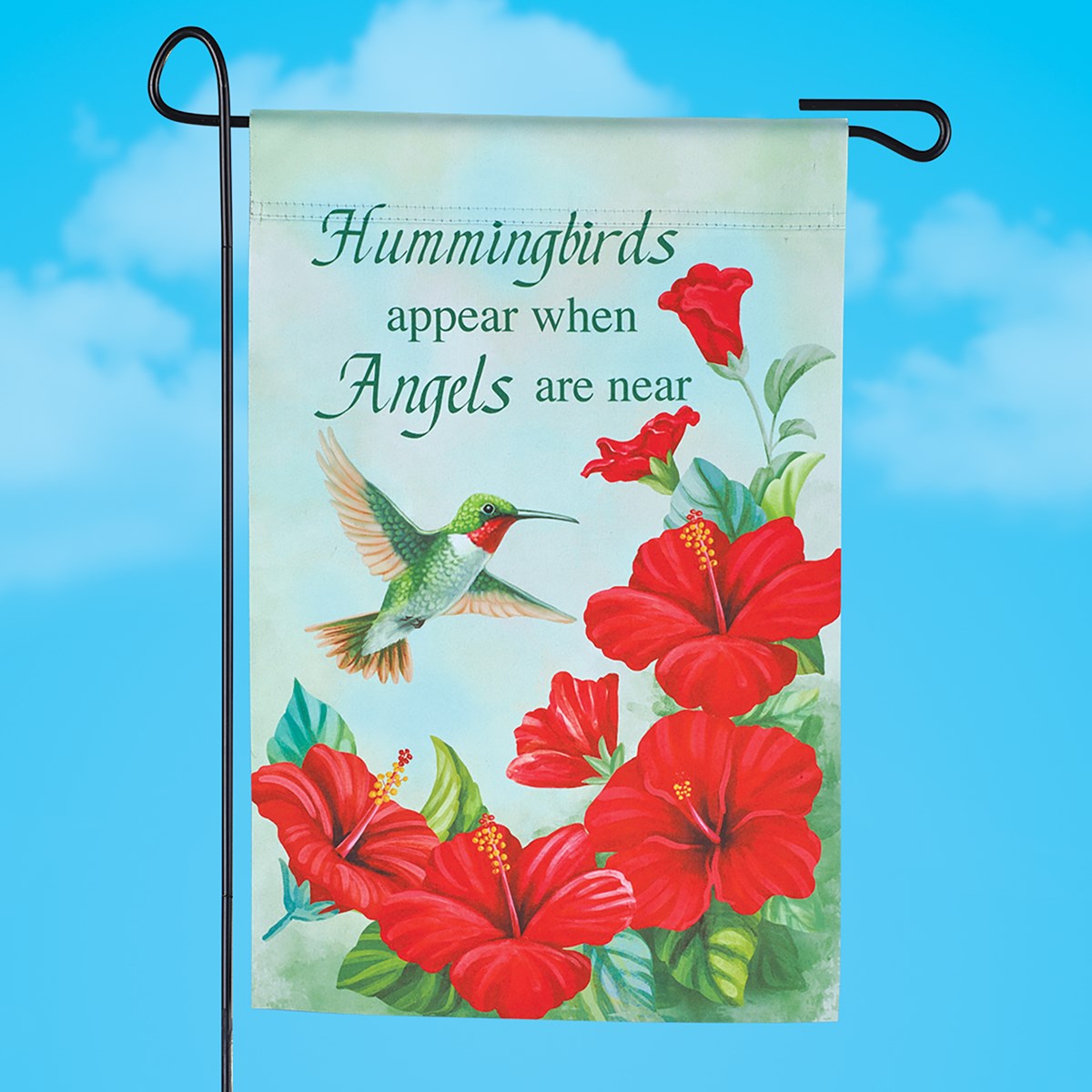 Hummingbirds Appear When Angels Are Near Double-Sided Garden Flag ...