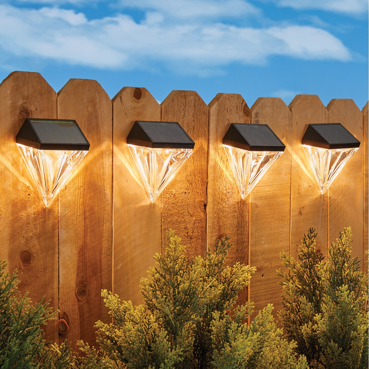 Unique Solar Powered Diamond Shadow Lights - Set of 4 | Collections Etc.