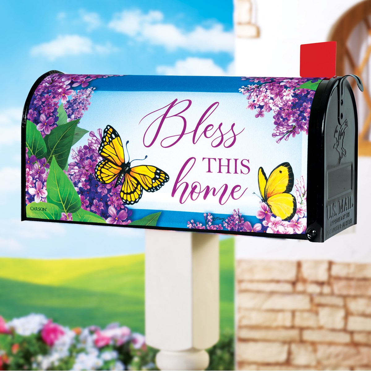 Bless This Home Decorative Spring Magnetic Mailbox Cover | Collections Etc.