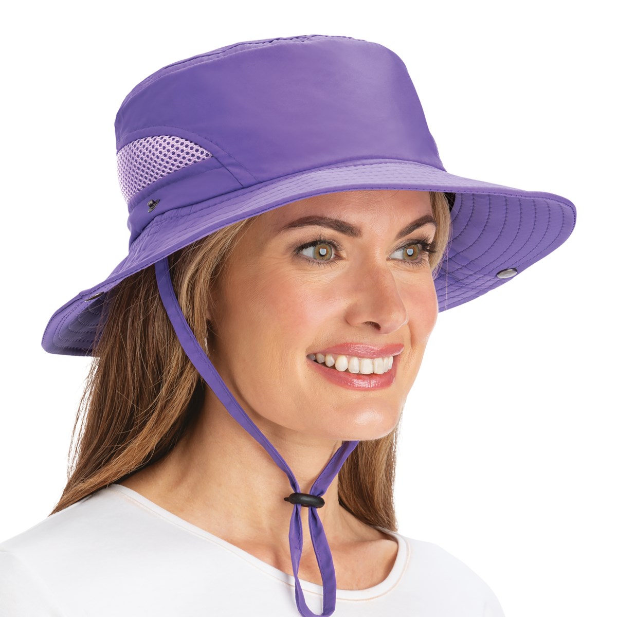 Adjustable Wide-Brimmed Sun Protection Hat | Collections Etc.