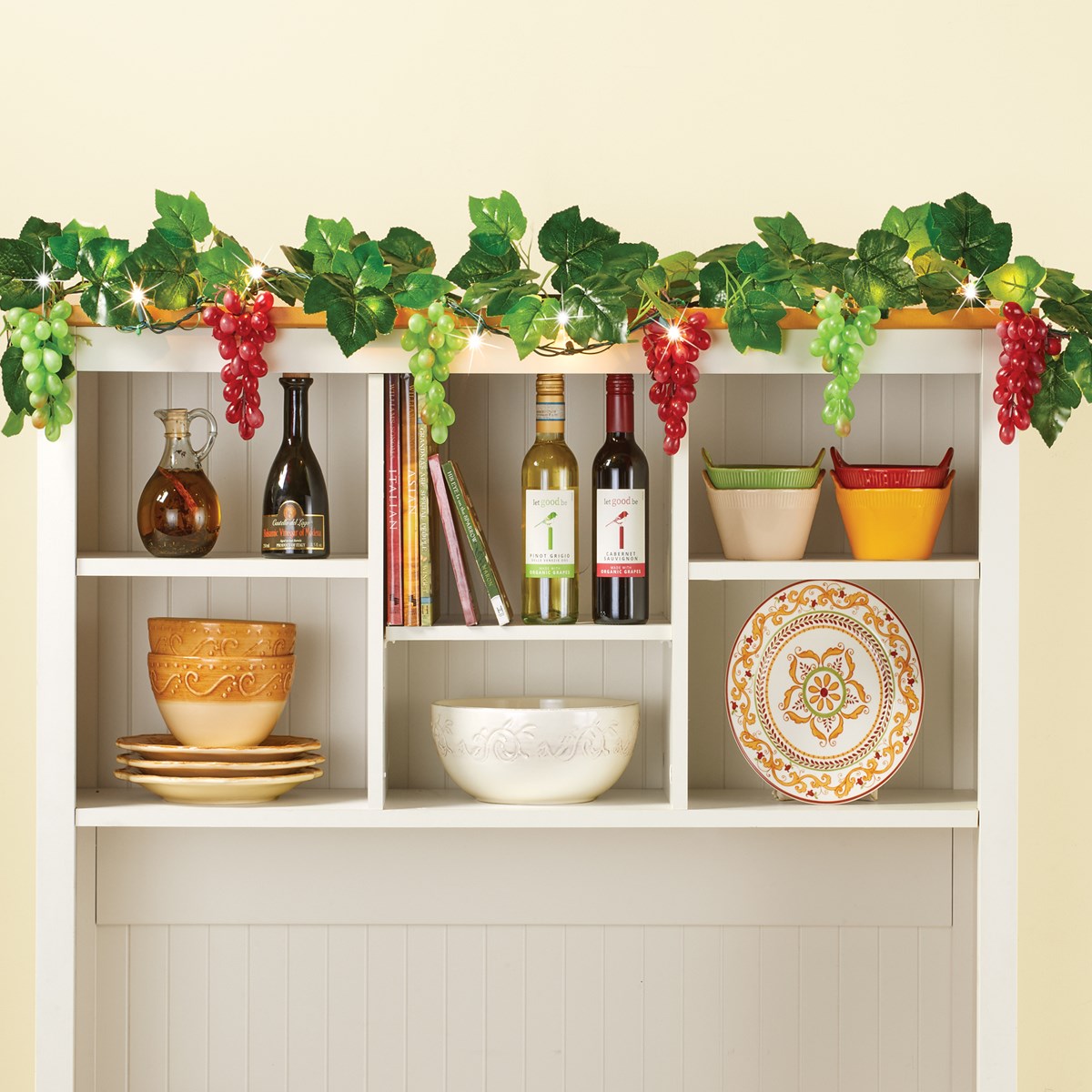 LED Lighted Grape Garland, Over 7-Feet Long | Collections Etc.